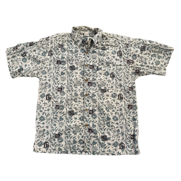 OP | Shirts | Vintage Ocean Pacific Blue Gray Floral Mens Op Sport ...